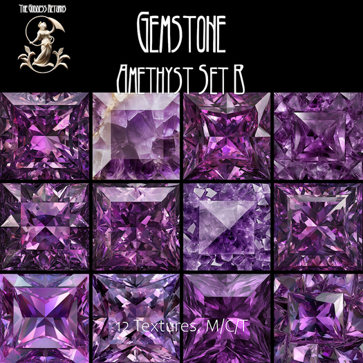 Second Life Marketplace - TGR - Stone - Gemstone - Amethyst Set B